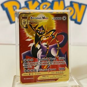 Pokémon | Toys | Pokmon Arceus Vmax Hp000 Gold Metal Card Gigantamax ...
